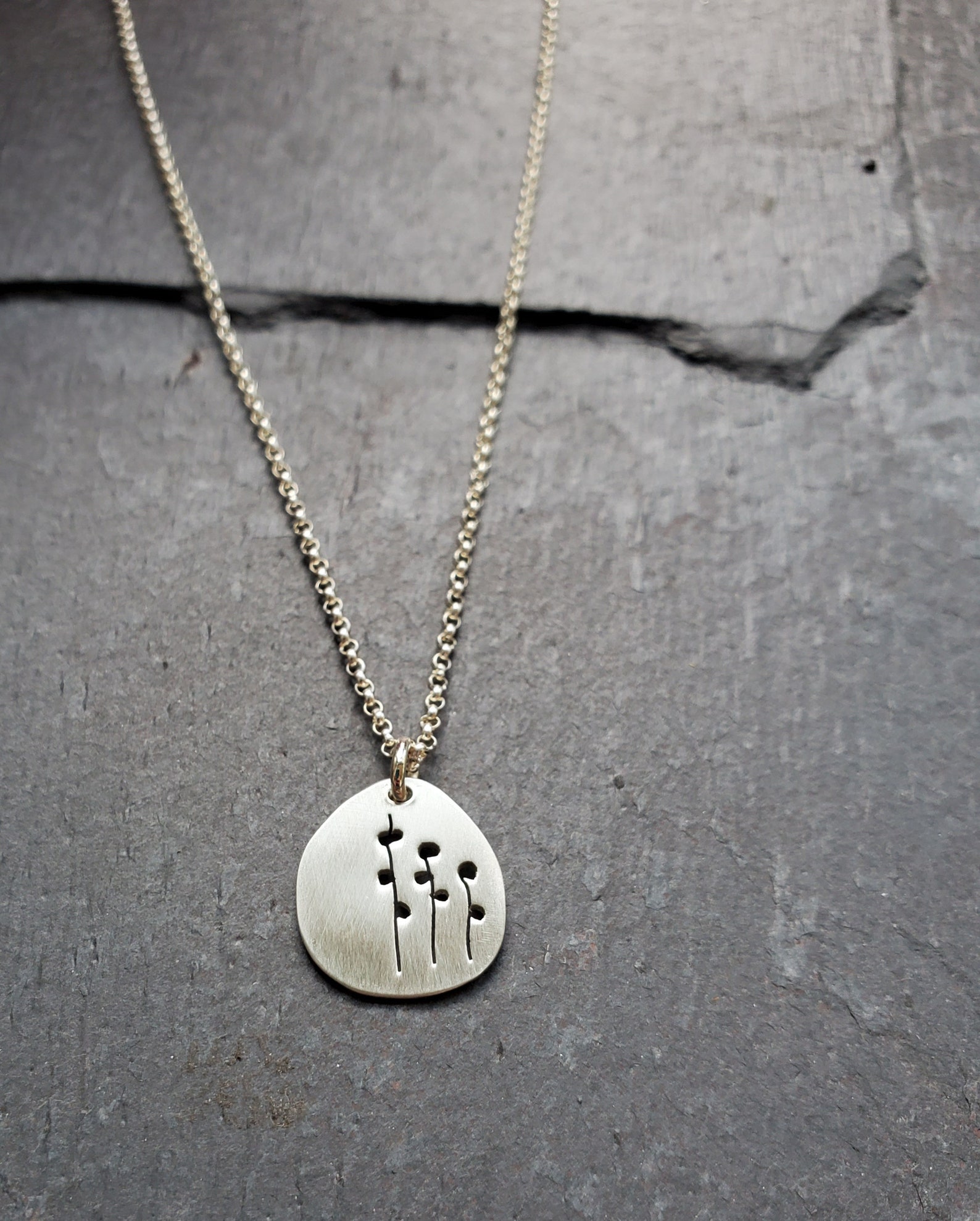 Seedling Necklace Sterling Silver Necklace Cut Out Necklace | Etsy