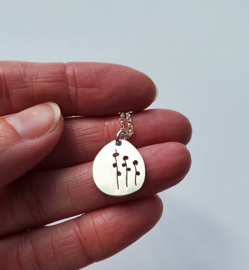 Seedling Necklace Sterling Silver Necklace Cut Out Necklace - Etsy