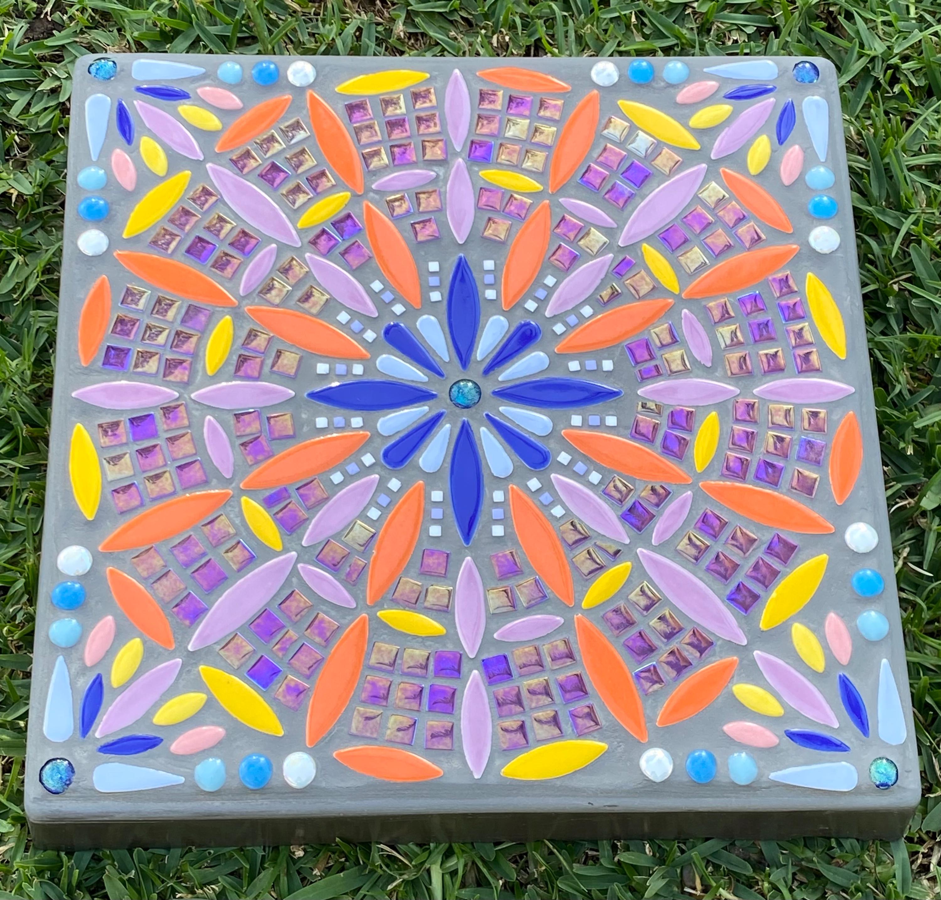 Glass and Ceramic Tile Mosaic Stepping Stone - Etsy