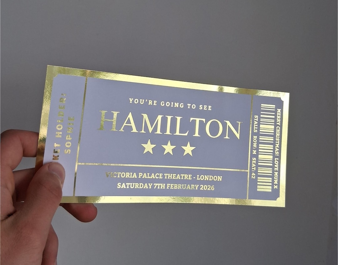 Personalised Foil Event Ticket: Any Theatre, Concert, Show Reveal or ...