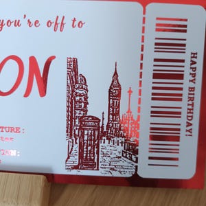 Personalised London Trip Foil Ticket: Holiday Reveal Keepsake Voucher ...