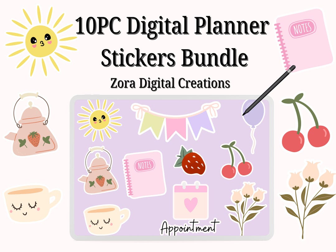 10pc Stickers for Planner, PNG Bundle, Digital Planner, Minimalist ...