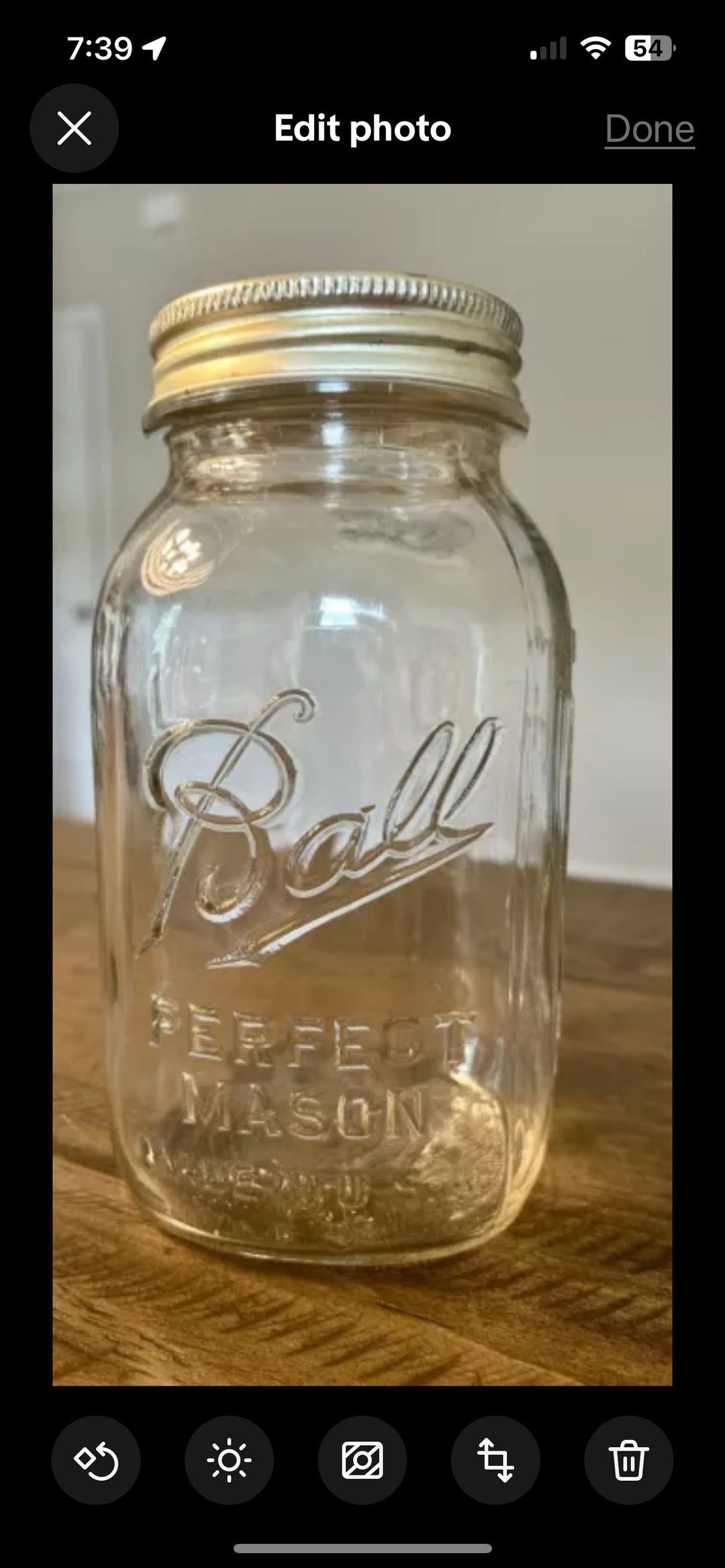 Ball Perfect Mason 1933-1962 Quart Clear F3 Jar C Square Bottom W/rings ...