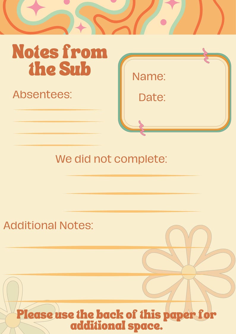 Teacher Packet Groovy 70s Theme - Etsy