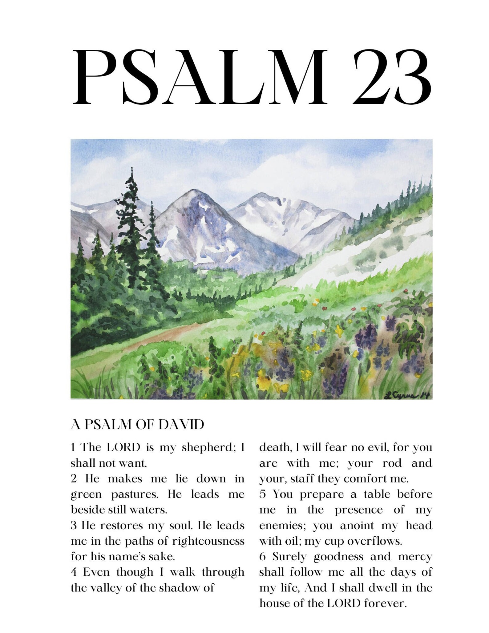 Psalm 23 Digital Print - Etsy