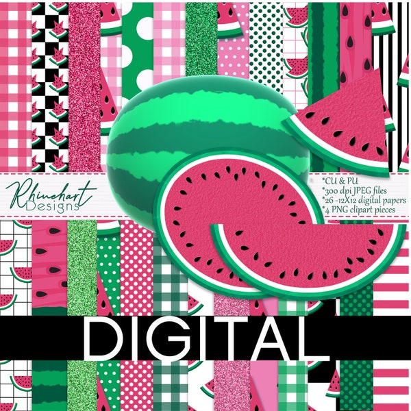 Watermelon Clip Art - Etsy