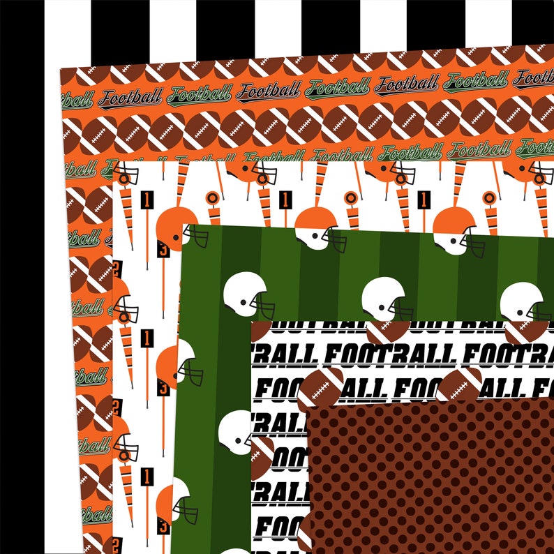 45 American Football Sports Digital Papers and 20 Clip Art Items ...