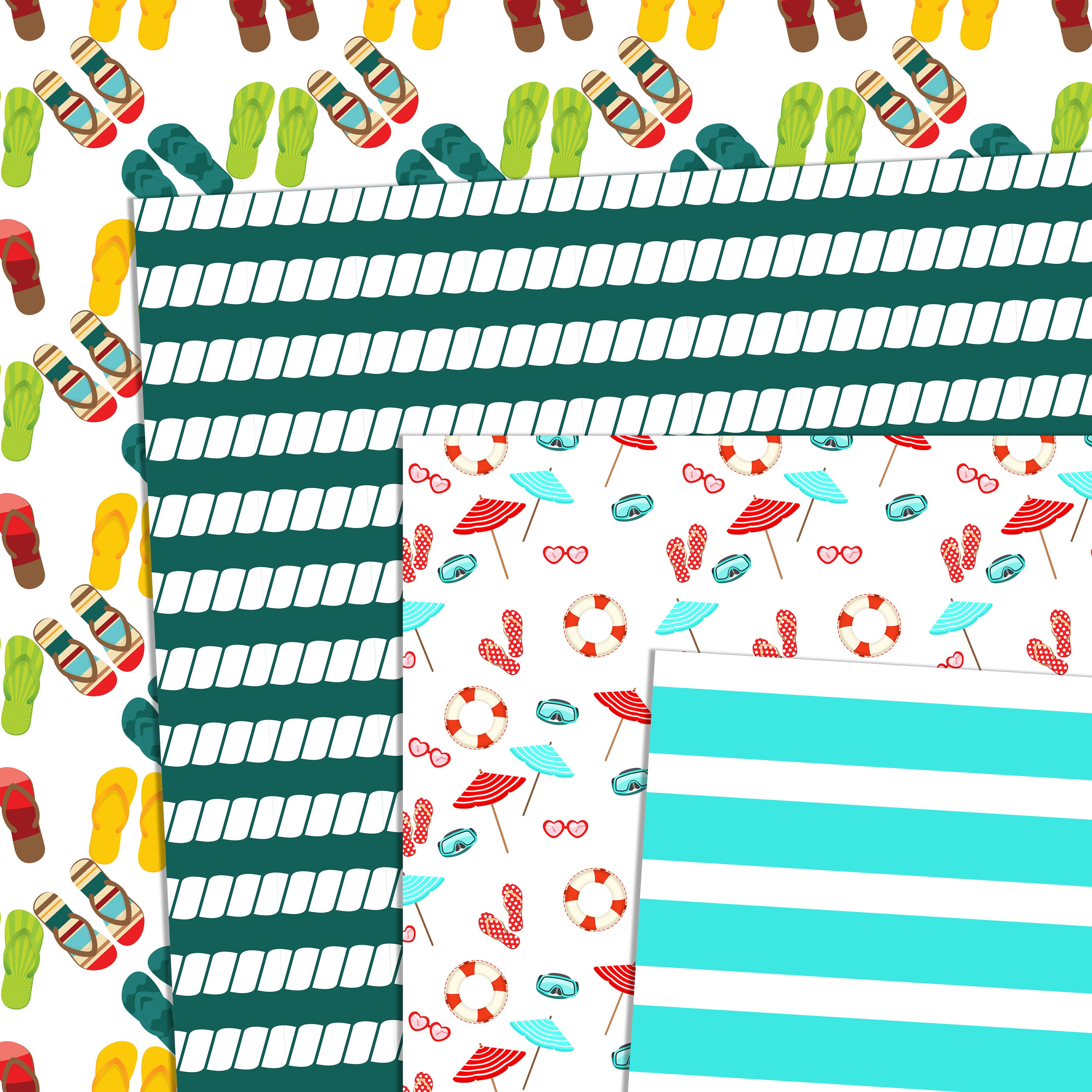 Lake Day Fishing Swimming Camp Fire 36 Digital Paper | Etsy