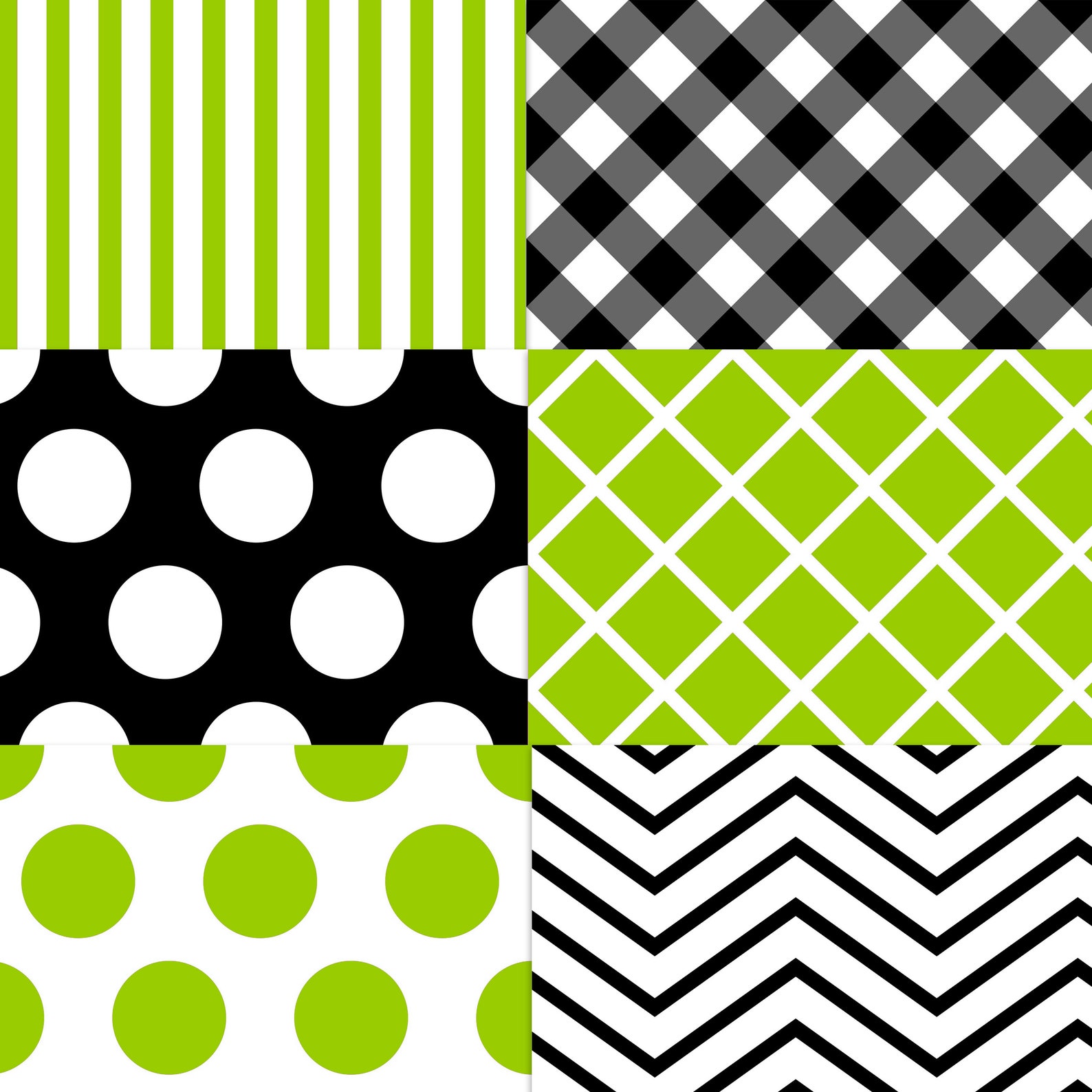 Lime Green and Black Digital Paper Printable Scrapbooking - Etsy UK