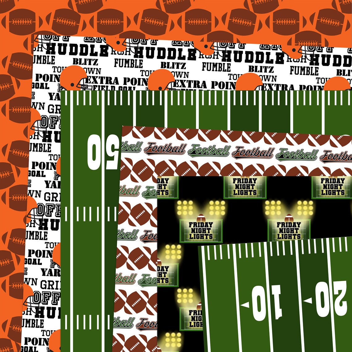 45 American Football Sports Digital Papers and 20 Clip Art | Etsy