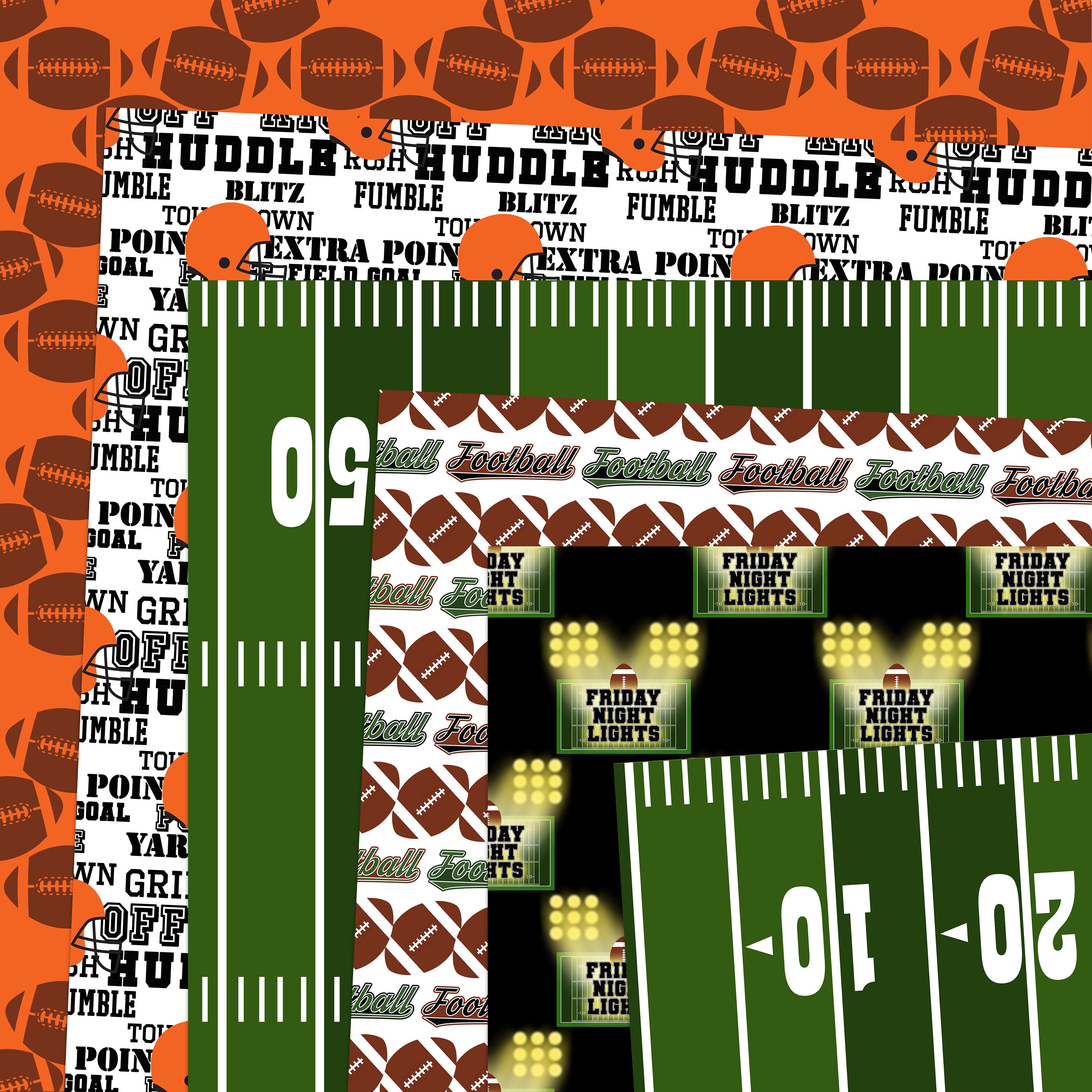 45 American Football Sports Digital Papers and 20 Clip Art | Etsy