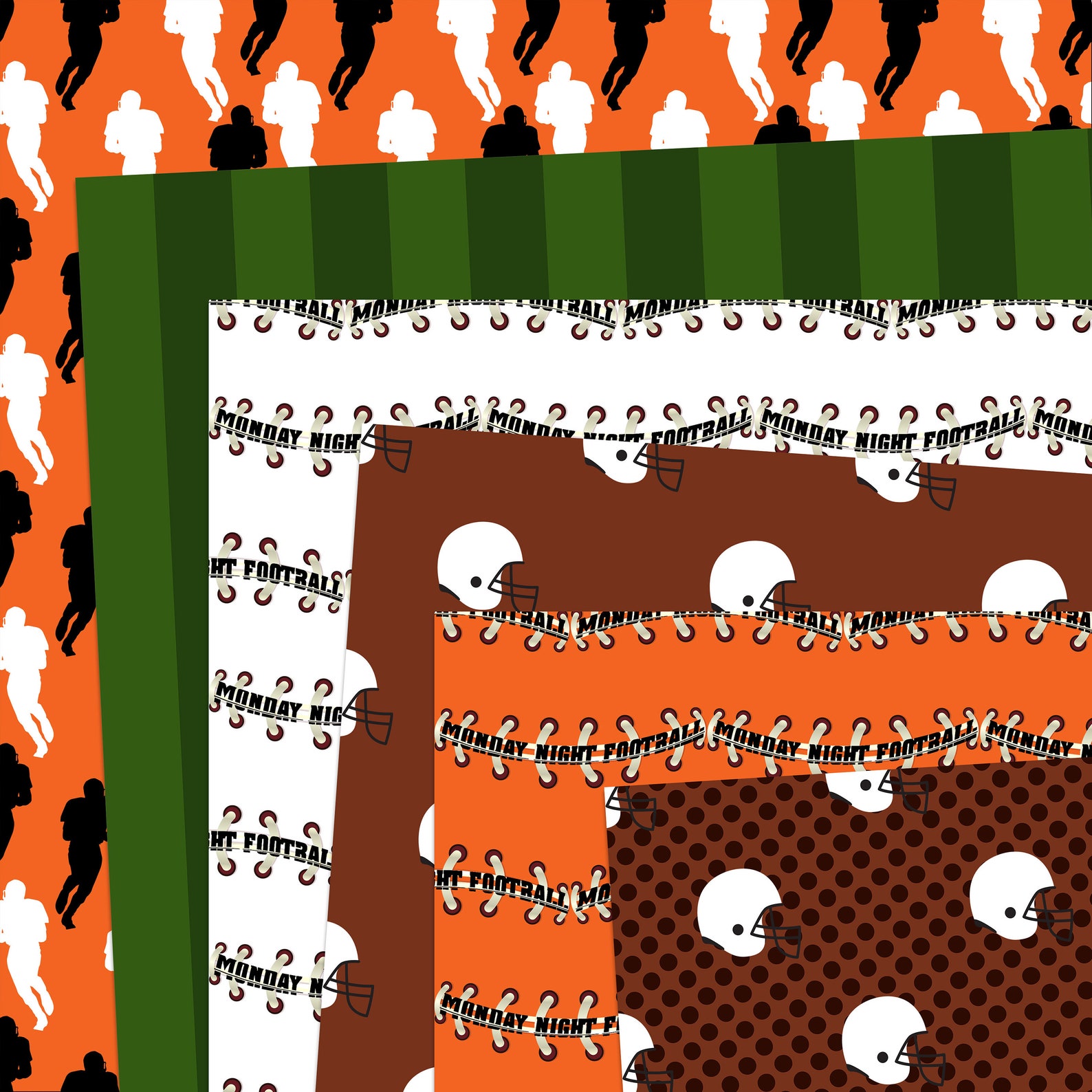 45 American Football Sports Digital Papers and 20 Clip Art Items ...
