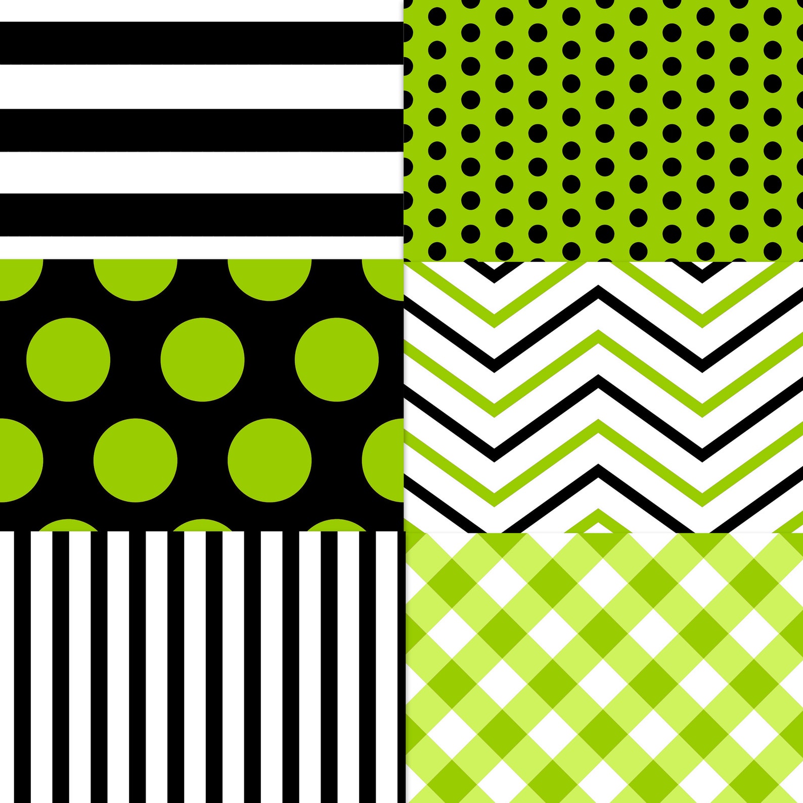 Lime Green and Black Digital Paper Printable Scrapbooking - Etsy UK