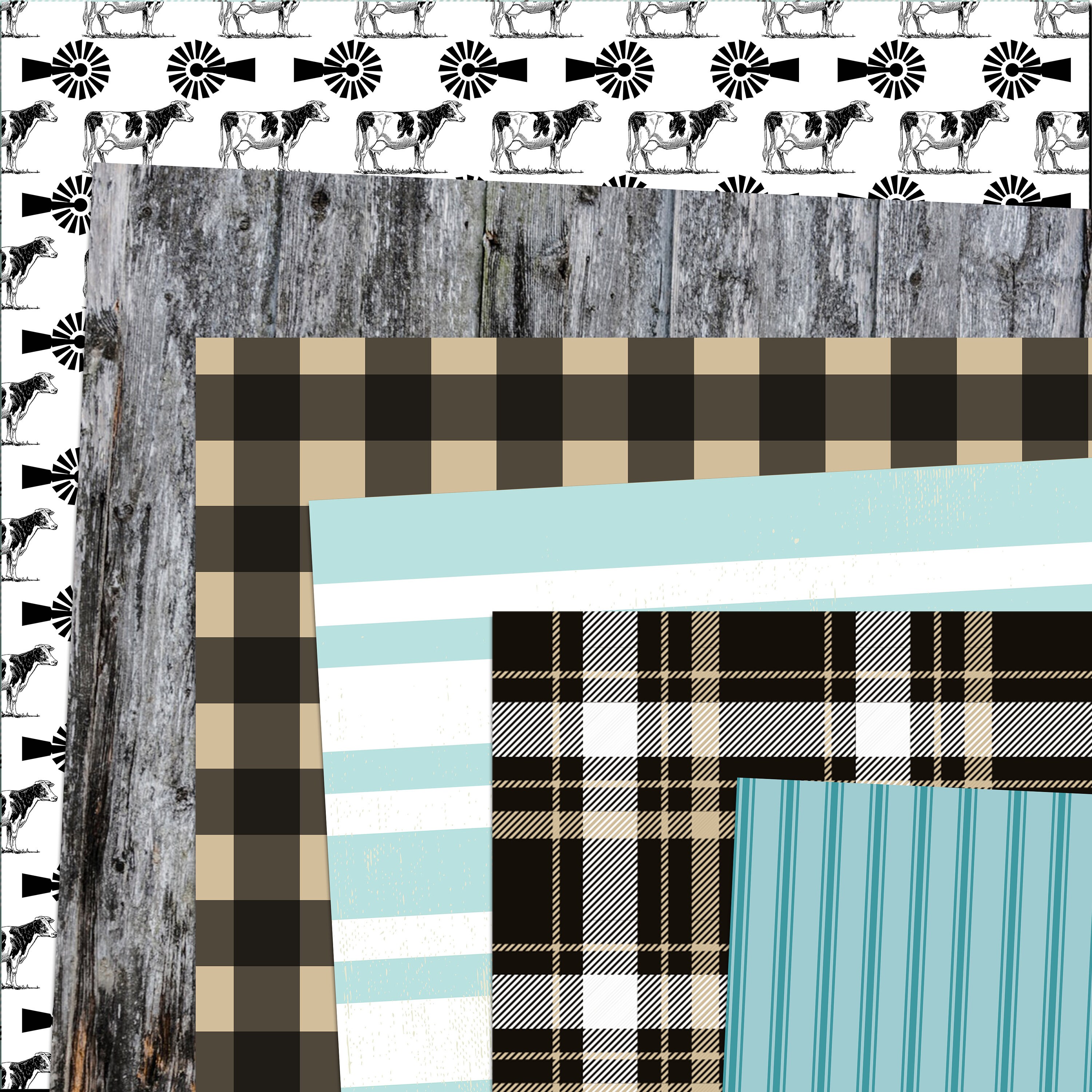 Rustic Country Farmhouse - 45 Digital Paper Pack -digital or Printable ...