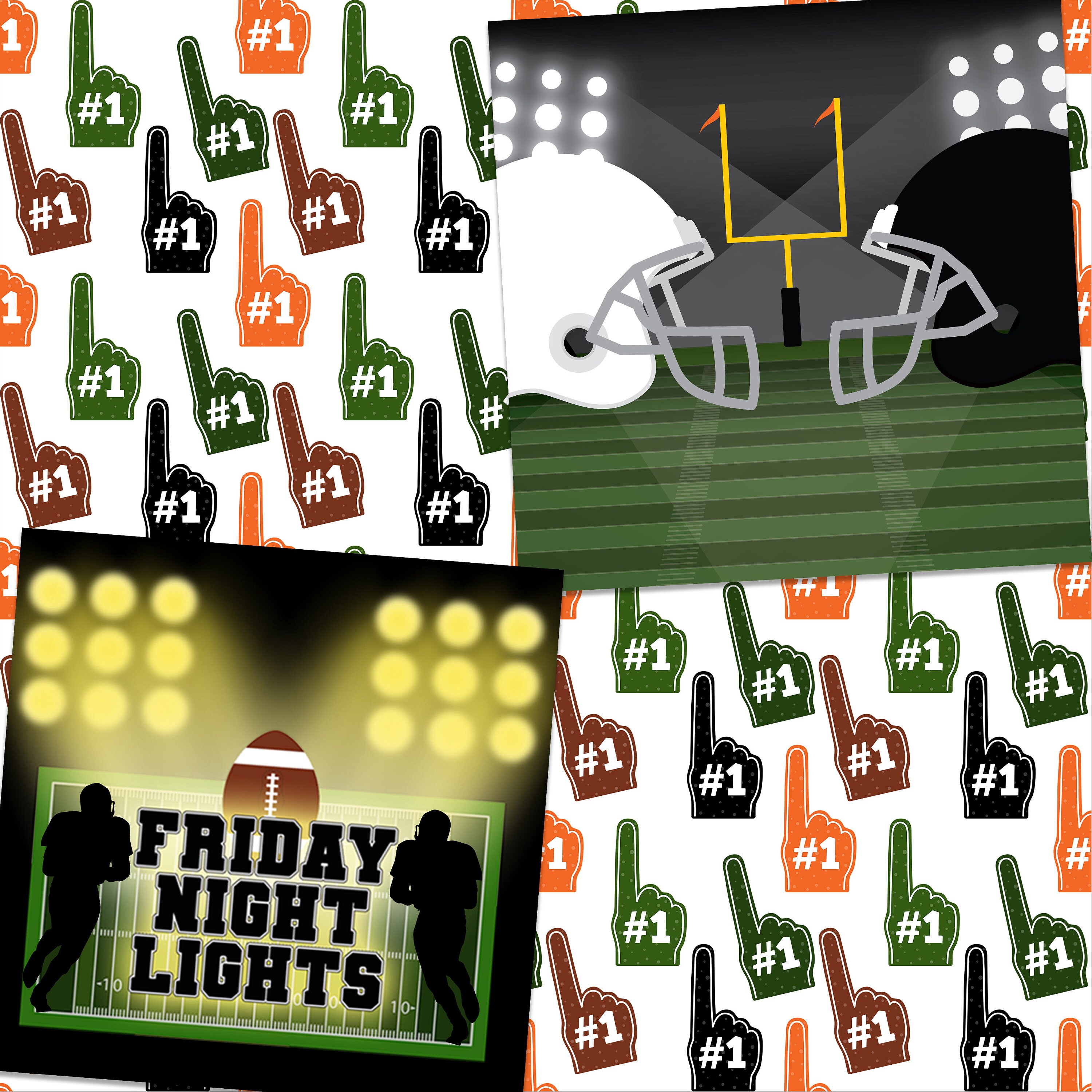 45 American Football Sports Digital Papers and 20 Clip Art | Etsy