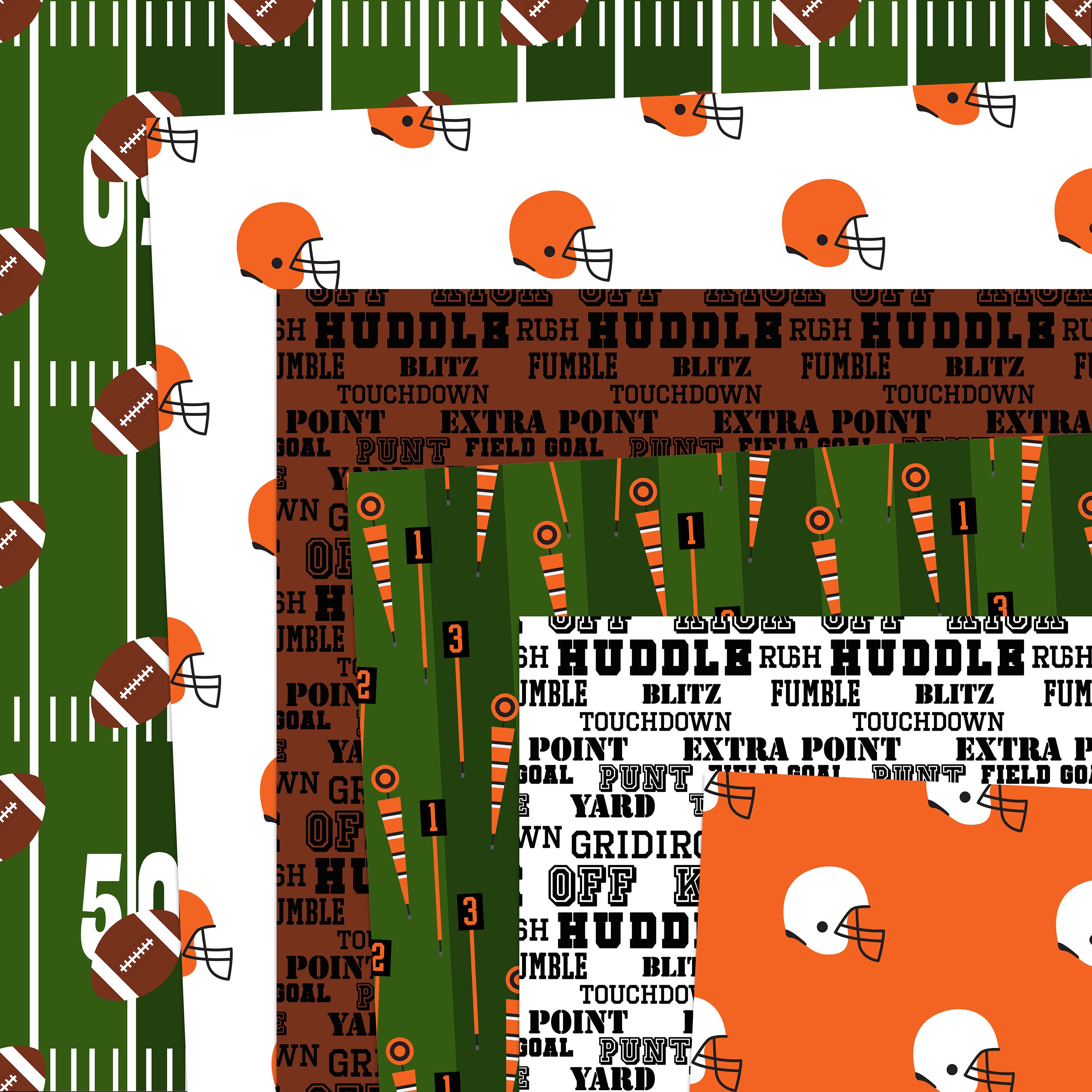 45 American Football Sports Digital Papers and 20 Clip Art Items ...