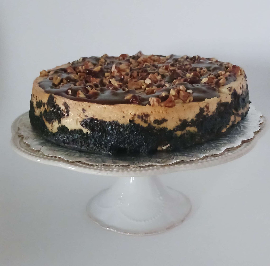 Homemade Caramel Turtle Cheesecake: 9-inch Baked Dessert - Etsy