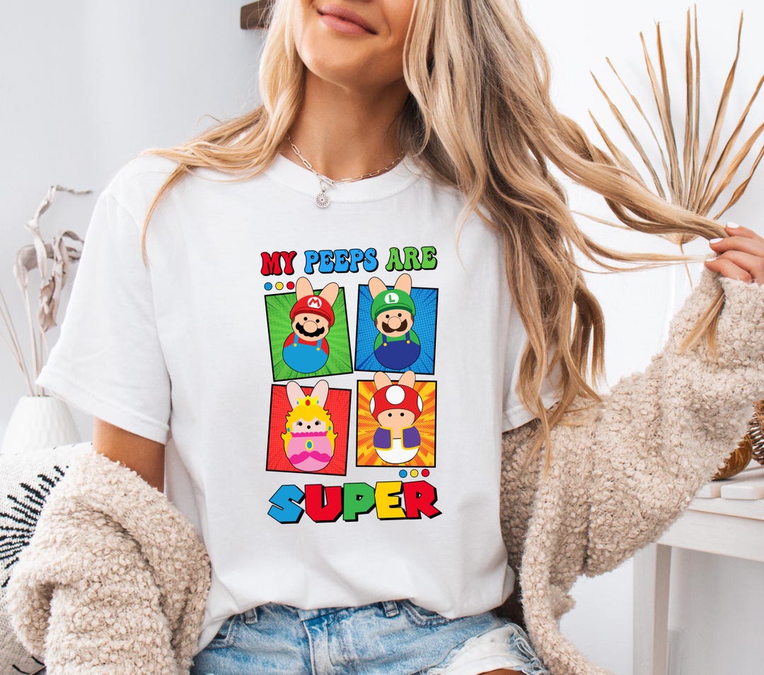 My Peeps Are Super Easter Mario Shirt, Happy Easter Shirt, Easter Kids ...