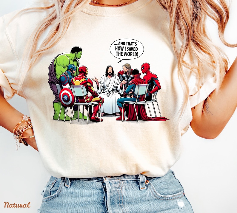 Jesus & Superheroes Christian Tee: Saved the World Shirt - Etsy