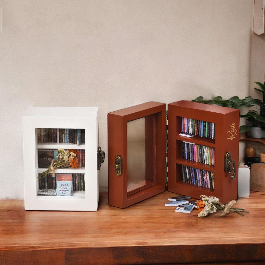 Personalized Mini Bookshelf ,small 60 Mini Book,mini Cute Famous Book ...