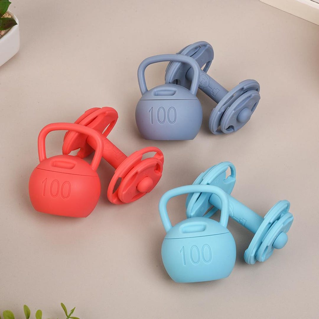 Personalized Miniature Baby Kettlebell & Barbell Set, Baby Gripping ...