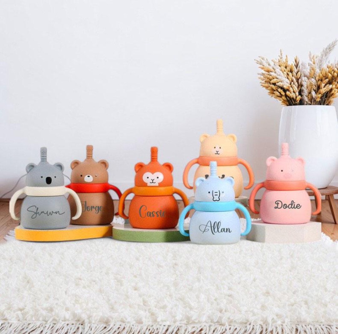Silicone Baby Cup With Name 7oz, Gift for Baby, Toddler Silicone Cup ...