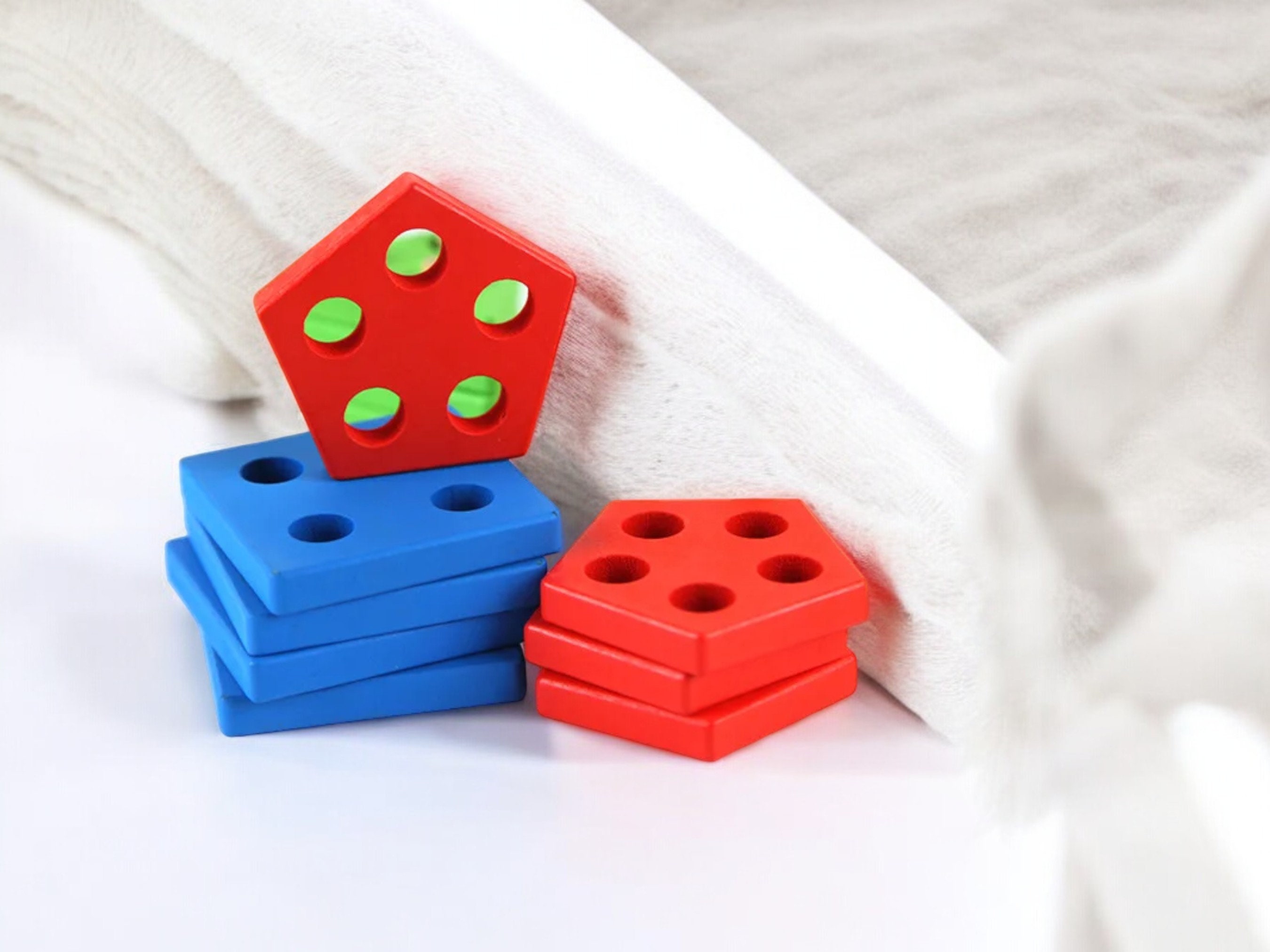 Wooden Educational Matching Kids Game - Sorting Blocks Geometric ...