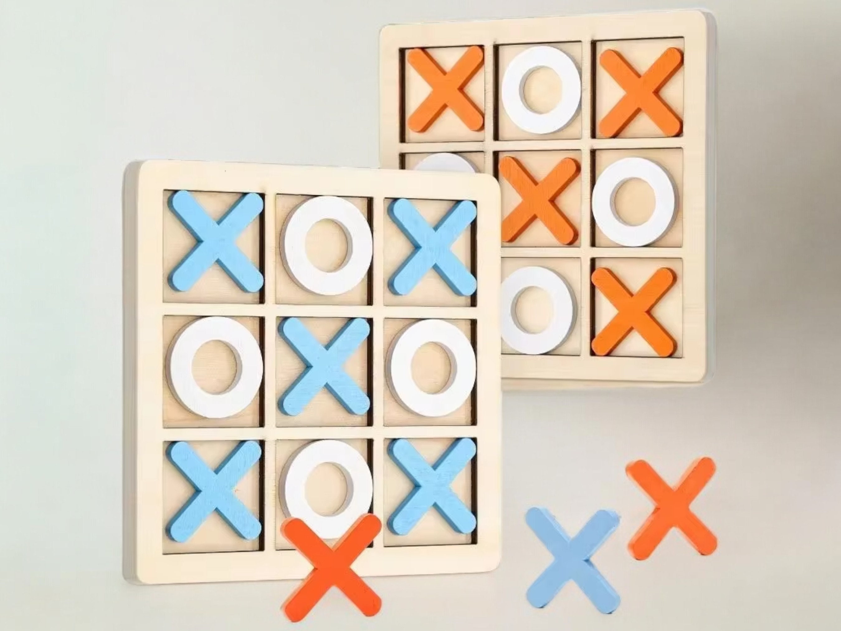 Naughts & Crosses Wooden Game Puzzle - Children's Board Game ...