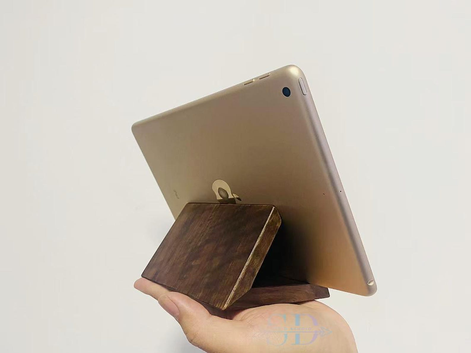 Handcrafted Walnut Wood Tablet Stand, Minimalist Laptop Holder, Sturdy ...