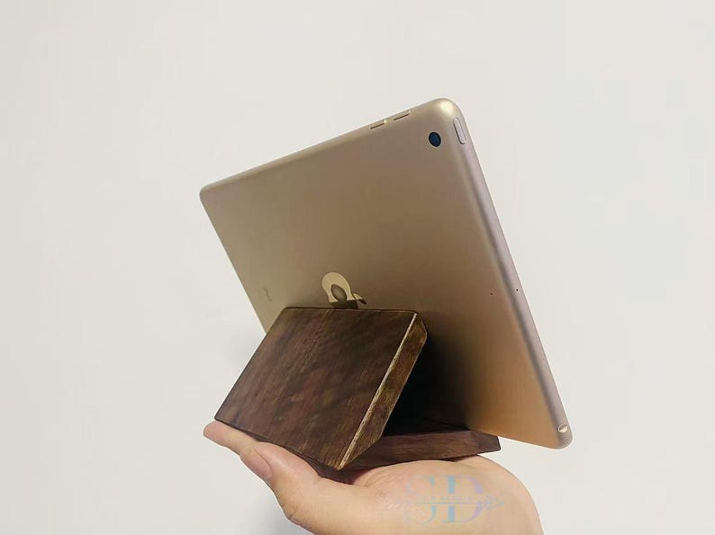 Handcrafted Walnut Wood Tablet Stand, Minimalist Laptop Holder, Sturdy ...
