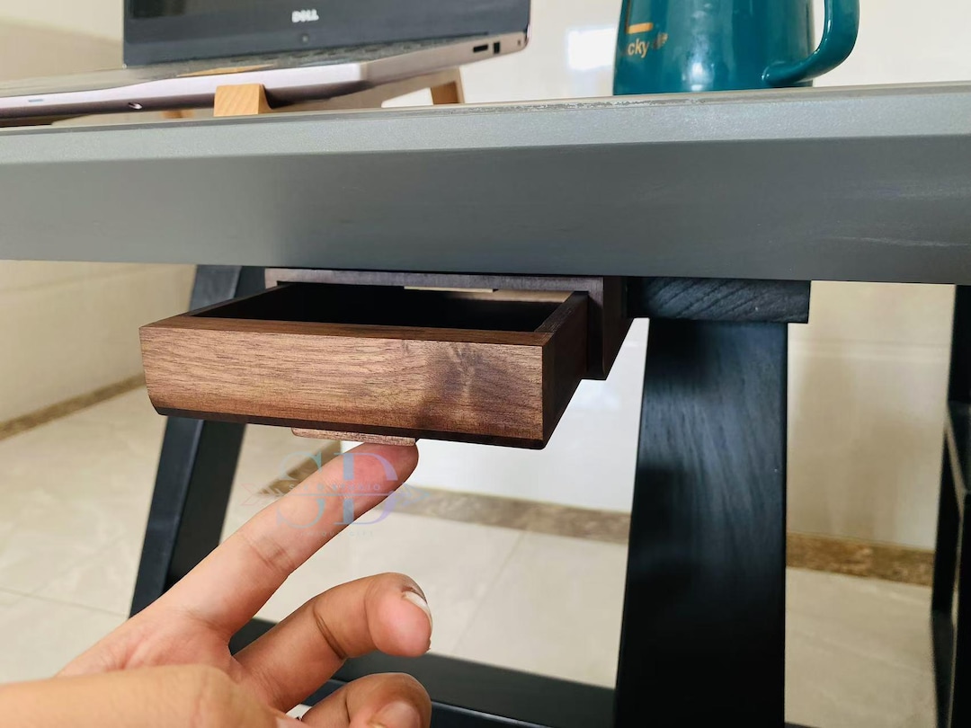 Wooden Under Desk Drawer, Underdesk Organizer, Tape Add on Under Table ...