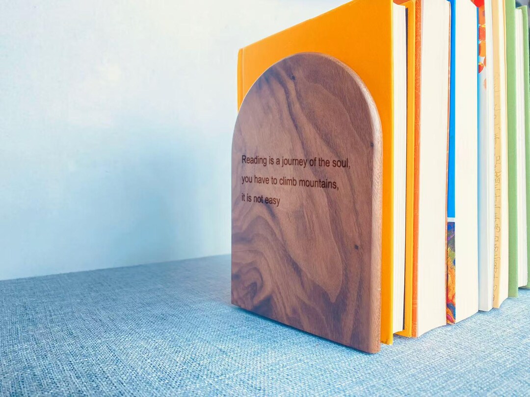 Personalized Wooden Bookends, Custom Walnut Bookends for Shelves & Desk ...