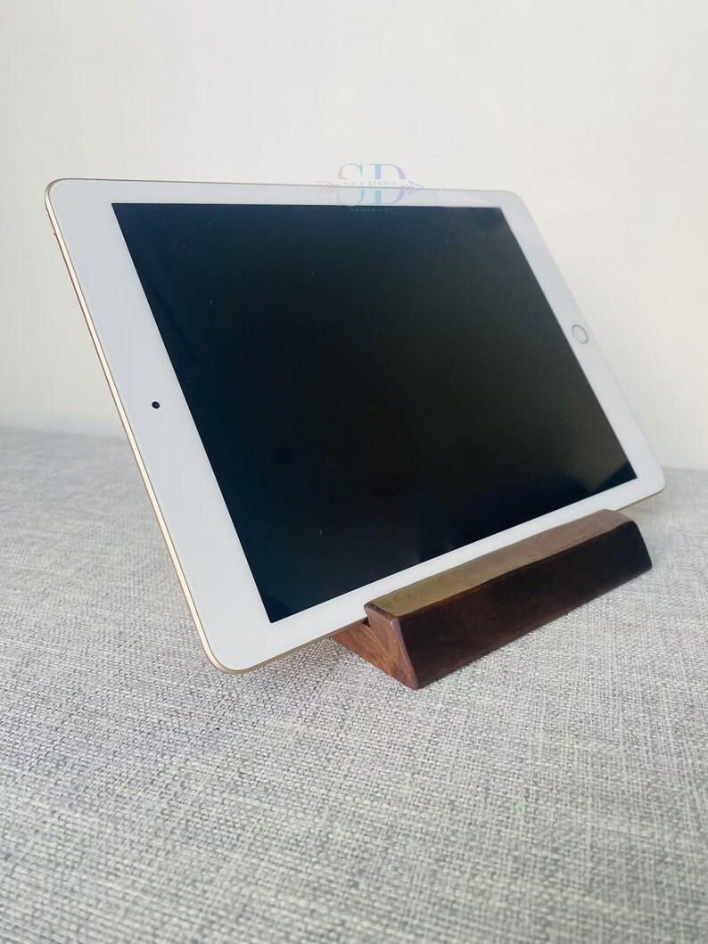Handcrafted Walnut Wood Tablet Stand, Minimalist Laptop Holder, Sturdy ...