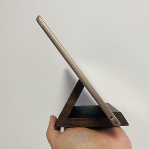 Handcrafted Walnut Wood Tablet Stand, Minimalist Laptop Holder, Sturdy ...