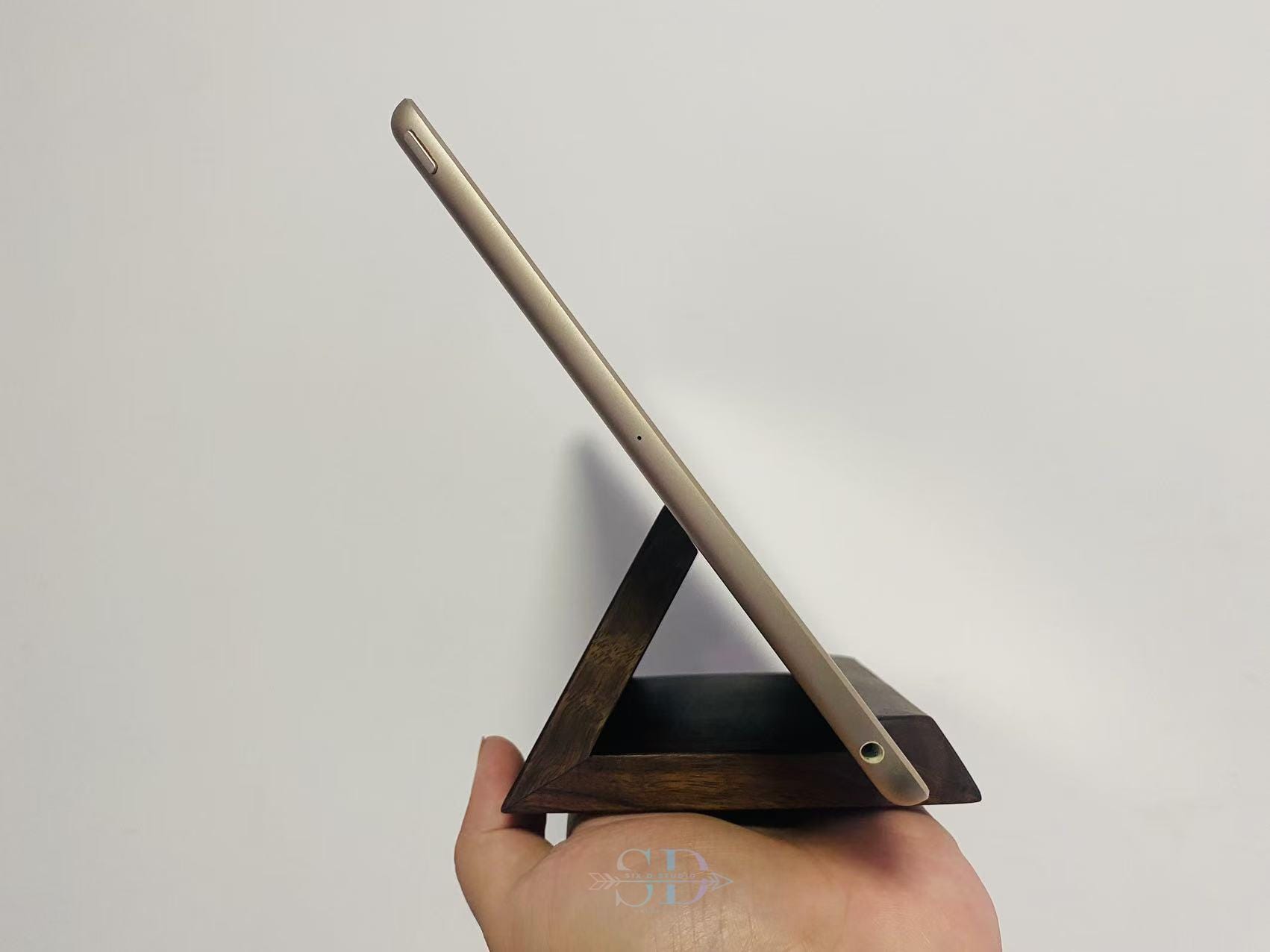 Handcrafted Walnut Wood Tablet Stand, Minimalist Laptop Holder, Sturdy ...