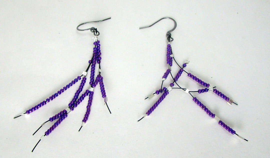 Sadie, a Spray of Tiny Purple Seed Beads, Kinetic, Funky, Contemporary ...