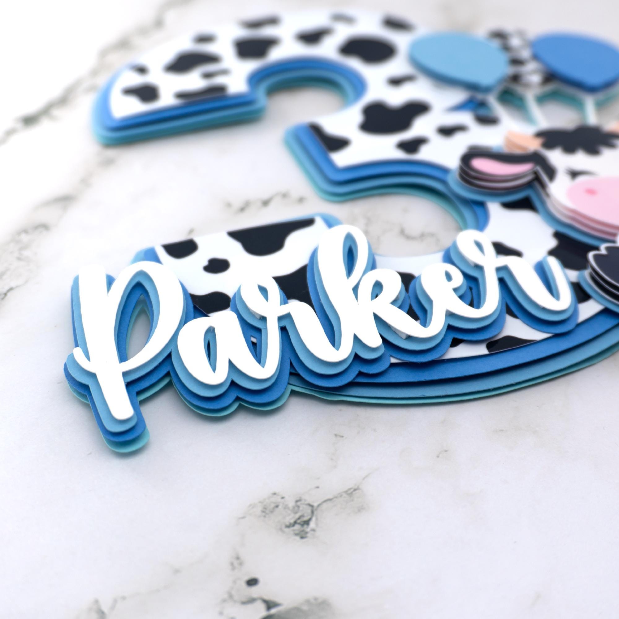 Personalized Cow Cake Topper: Farm Birthday Party Decor - Etsy