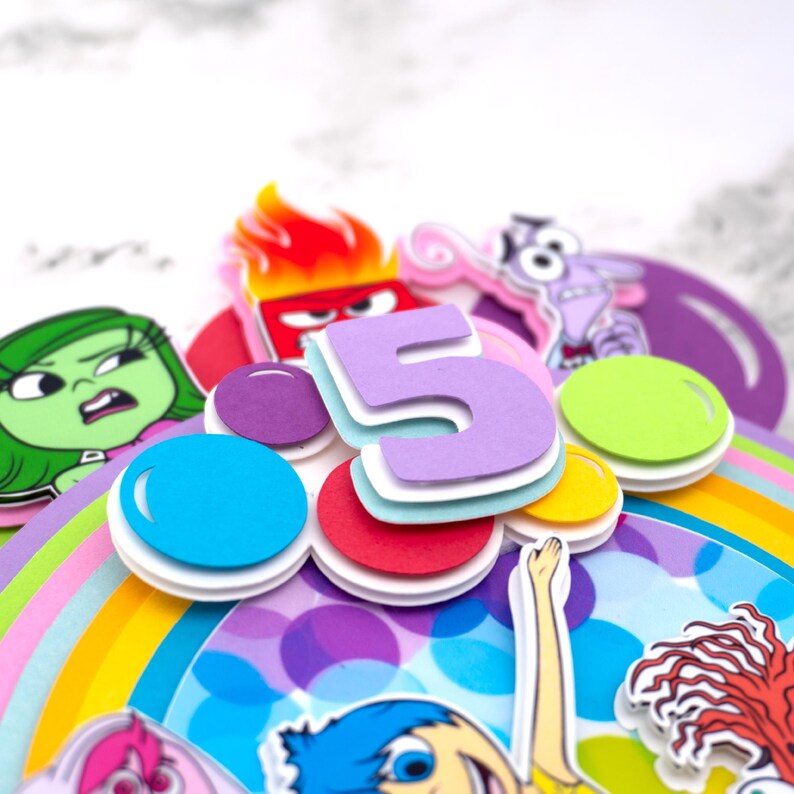 Custom Inside Out 2 Cake Topper: 3D Birthday Party Decoration - Etsy