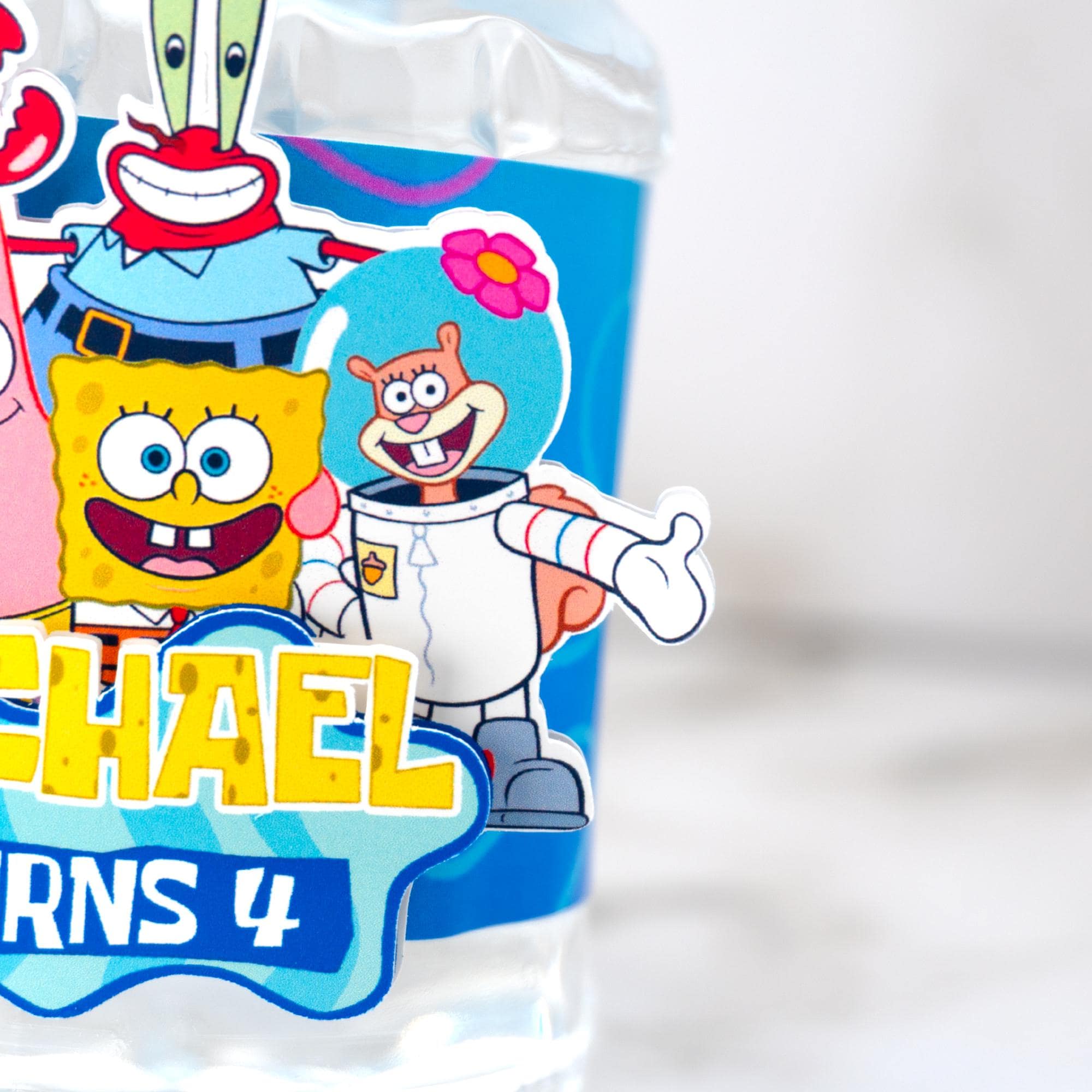 3D Water Bottle Labels - Sea Sponge Decoration - (8oz/16oz) - Ocean ...