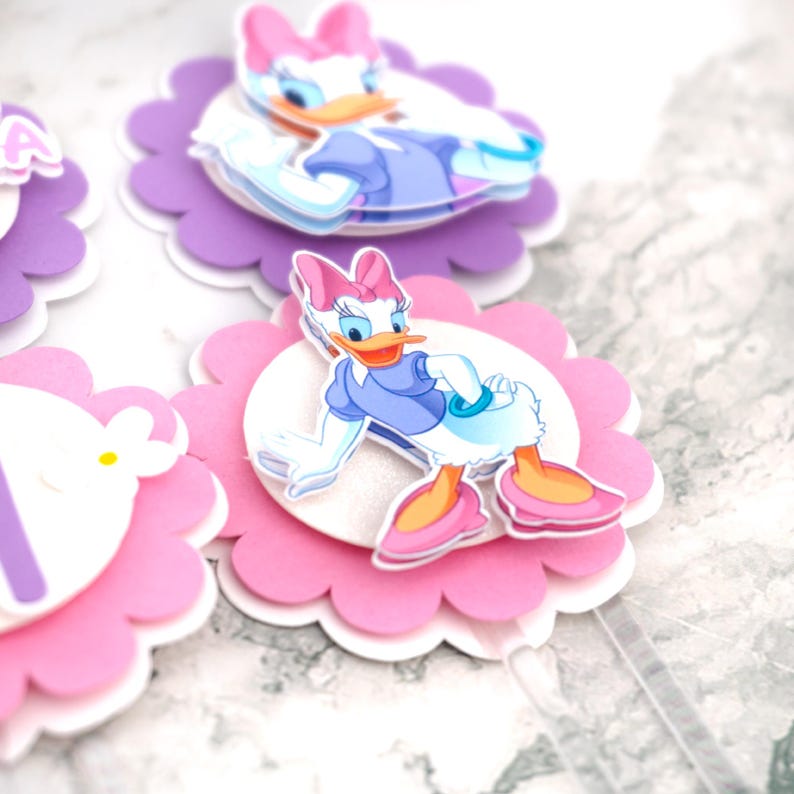 Daisy Inspired Cupcake Toppers: Personalized Birthday Party Decor (set ...