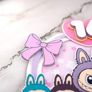 Cute Labu Monster Cake Topper - Custom Name & Age - 3D Party Decoration ...