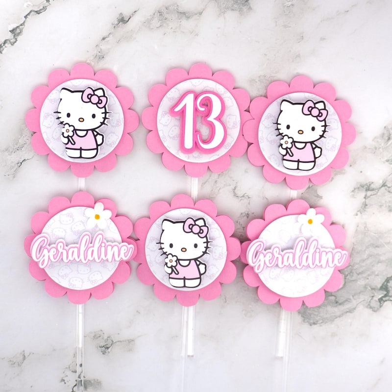Hello Kittys Cupcake Toppers - Etsy