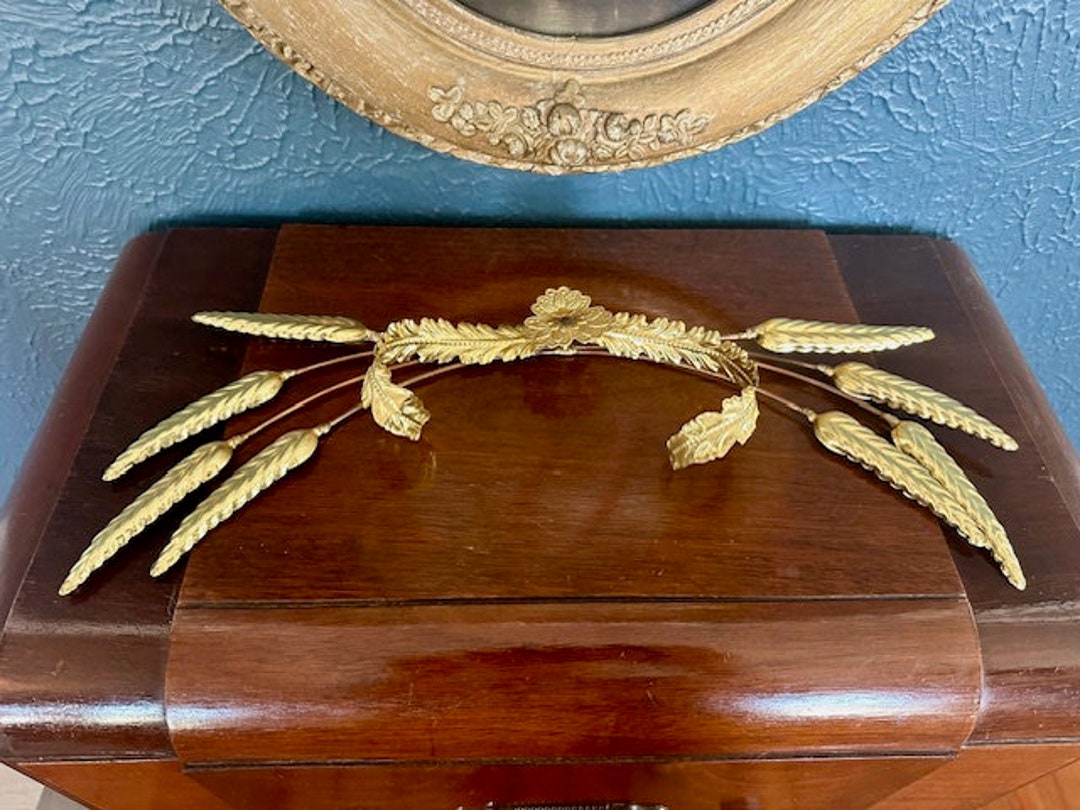 Vintage Brass Wheat Wall Hanging, Metal Wheat Wall Swag, Brass Wheat ...
