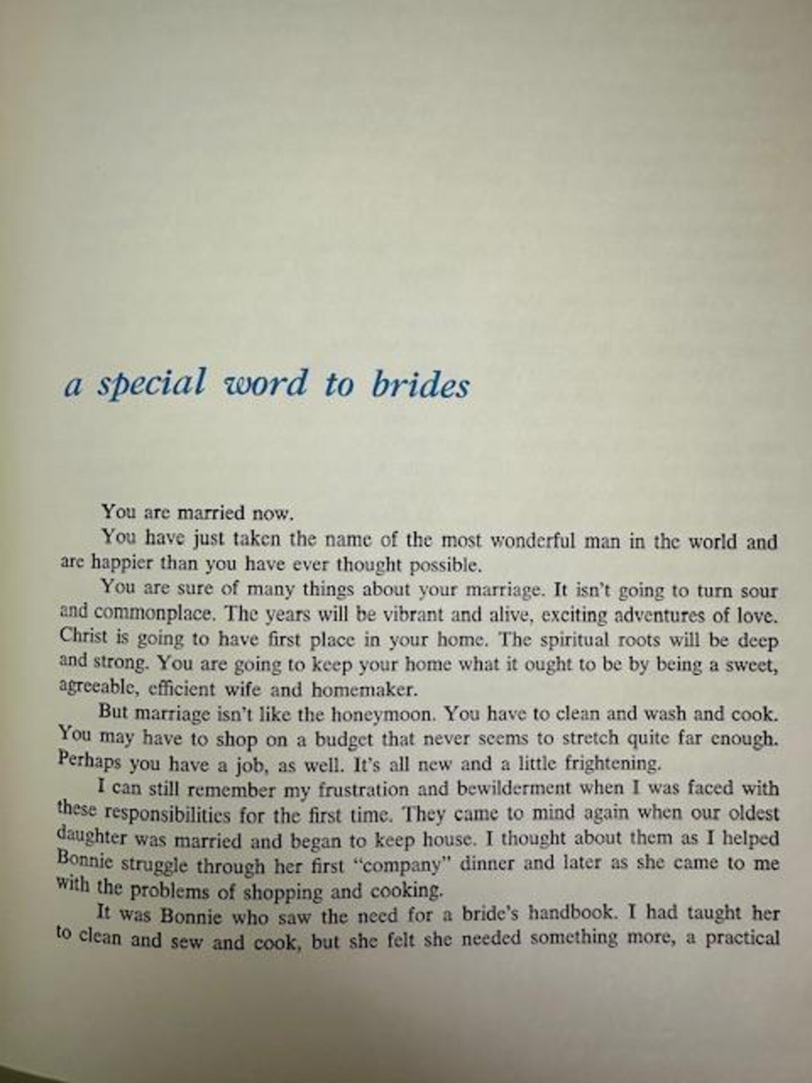 Vintage the Bride's Book of Ideas, Guide to Christian Homemaking From ...