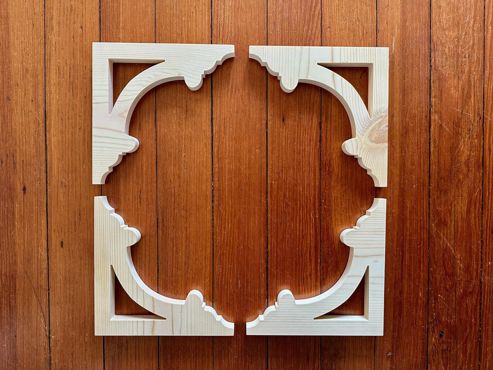 Set of 4 Solid Wood Decorative Door Screen Trim, Gingerbread Woodwork ...