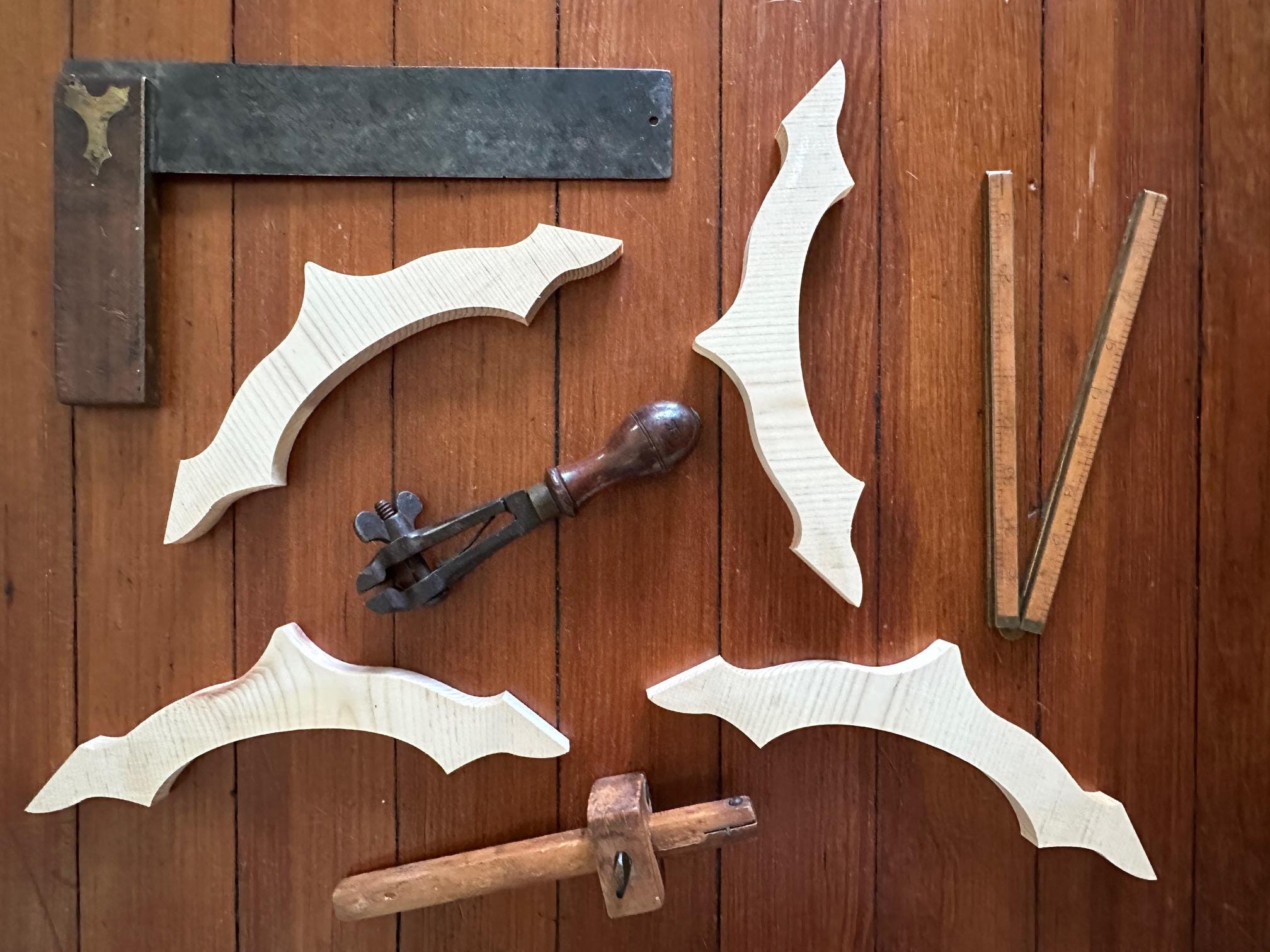 Set of 4 Solid Wood Decorative Window Screen Trim, Gingerbread Woodwork ...