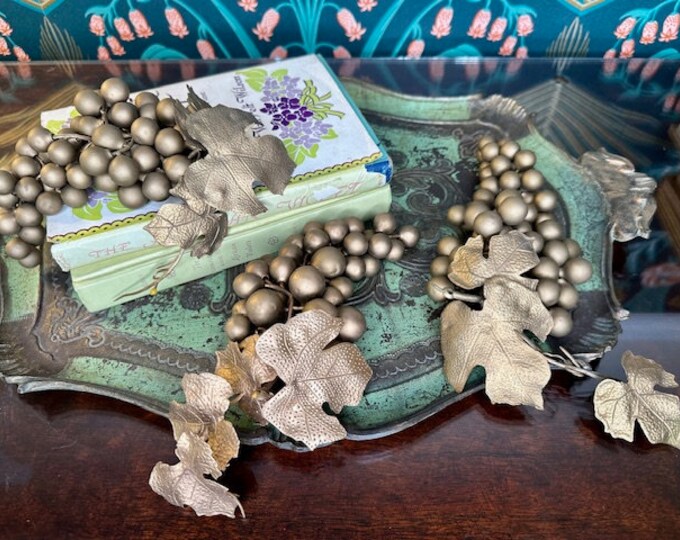 3 Vintage Gold Grape Clusters, MCM Decor, VTG Kitsch Silicone Grapes ...