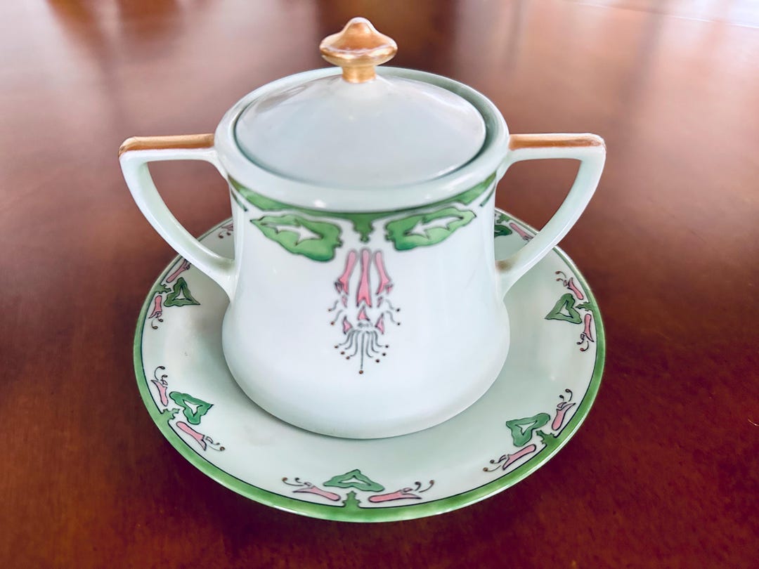 Antique Favorite Bavaria Sugar Bowl With Lid and Underplate, Artist ...