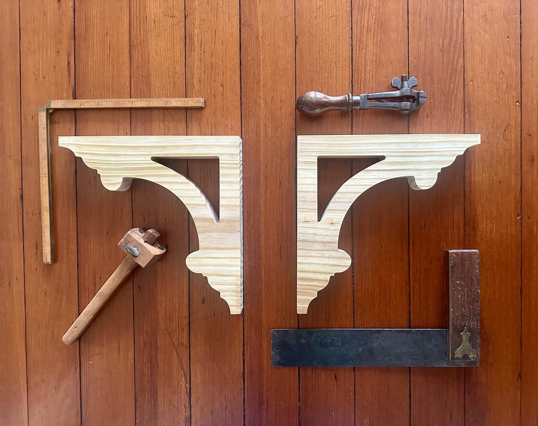 Set of Art Deco Porch Brackets, Wooden Trim, 10" X 10" & 1.5" Thick ...