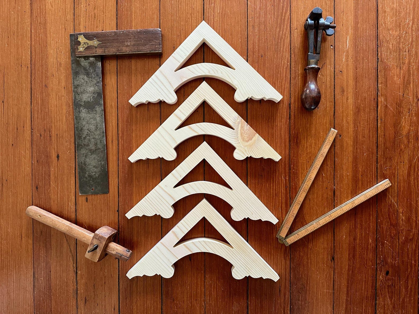 4 Art Deco Solid Wood Decorative Porch Corner Trim, Gingerbread ...